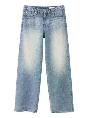 Ag Adria Embellished Wide-leg Jeans - Blue
