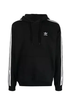 Adidas Trefoil-logo Drawstring Cotton Hoodie - Black