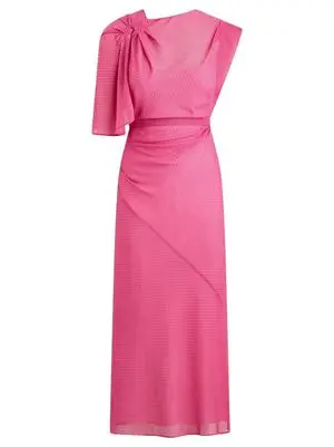 Scanlan Theodore Draped Spot Print Dress - Raspberry
