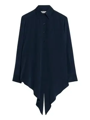 Scanlan Theodore Silk Tie Front Shirt - Navy