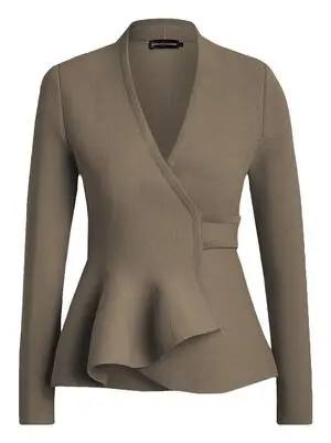 Scanlan Theodore Crepe Knit Wrap Jacket - Army