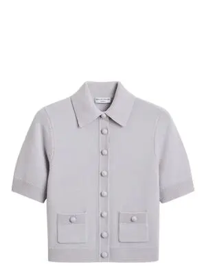 Scanlan Theodore Cashmere Short Sleeve Cardigan - Mink