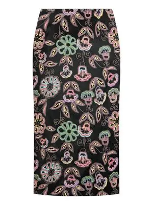Scanlan Theodore Printed Satin Pencil Skirt - Multi