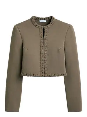 Scanlan Theodore Crepe Knit Daisy Jacket - Army