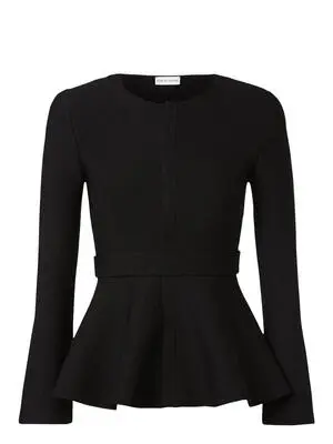 Scanlan Theodore Crepe Knit Ruffle Jacket - Black