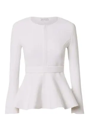 Scanlan Theodore Crepe Knit Ruffle Jacket White