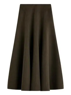 Scanlan Theodore Long Panelled Wool Skirt Army