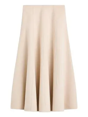 Scanlan Theodore Long Panelled Wool Skirt Parchment