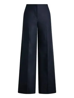Scanlan Theodore Double Cotton Mid-rise Trousers - Midnight.navy