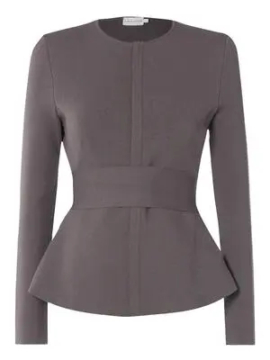 Scanlan Theodore Crepe Knit Curved Hem Jacket - Torba