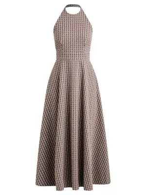 Scanlan Theodore Rope Jacquard Halter A-line Dress - Grey