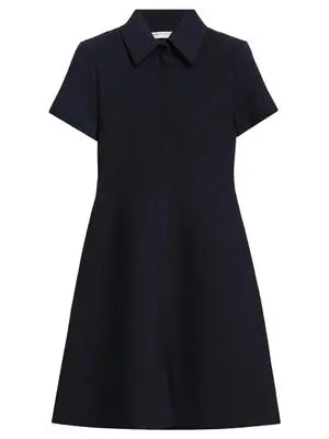 Scanlan Theodore Crepe Knit Mini Zip Shirt Dress - Navy