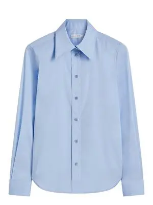 Scanlan Theodore Cotton Slim Fit Shirt - Pale Blue