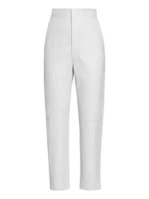 Scanlan Theodore Leather Slim Crop Trousers Creme