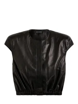 Scanlan Theodore Leather Shoulder Pad Top - Black