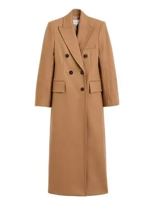 Scanlan Theodore Tailored Virgin Wool Blend Coat - Camel