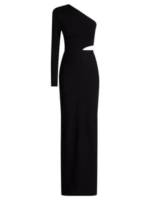 Scanlan Theodore Crepe Knit One Shoulder Gown - Black