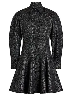 Scanlan Theodore Ocelot Weave Mini Dress - Black