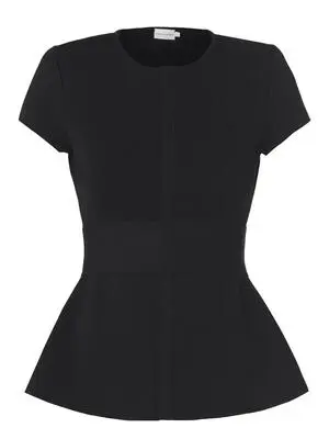 Scanlan Theodore Crepe Knit Short Sleeve Jacket Black