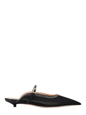 Scanlan Theodore Mesh Kitten Heel Mules - Black