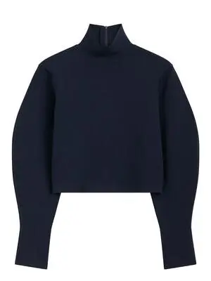 Scanlan Theodore Crepe Knit Cocoon Sleeve Sweater - Navy