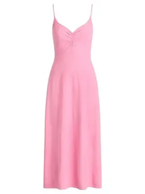 Scanlan Theodore Crepe Knit Shoestring Dress - Flamingo