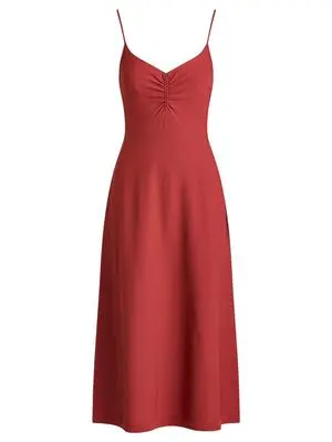 Scanlan Theodore Crepe Knit Shoestring Dress - Saffron