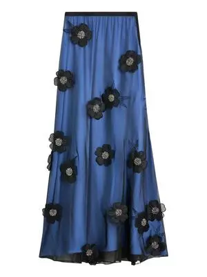 Scanlan Theodore Poppy Beaded Full Length Skirt - Black