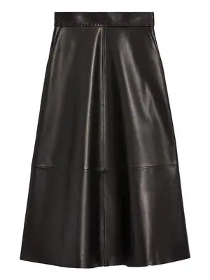 Scanlan Theodore Leather A-line Skirt - Black