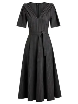 Scanlan Theodore Stripe Turban Shoulder Dress - Grey