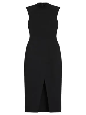 Scanlan Theodore Crepe Knit Milano Sleeveless Midi Dress - Black