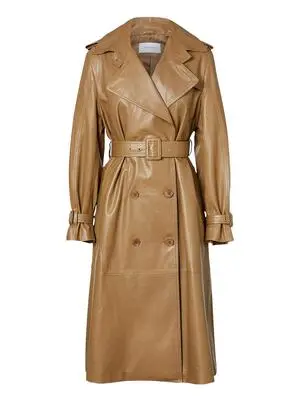 Scanlan Theodore Leather Trench Coat - Camel