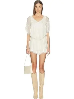 LOBA Ziva Tiered Mini Dress - Ivory