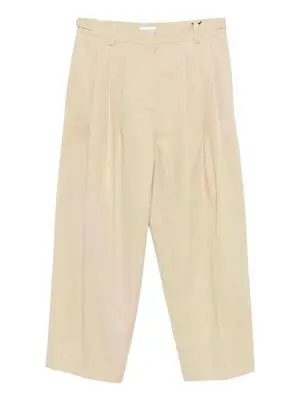 Marella Pleated Cropped Trousers - Grey