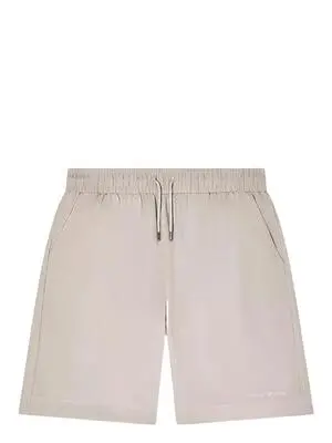 Emporio Armani Drawstring Linen Shorts Neutrals