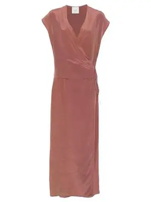 ALYSI V-neck Wrap Maxi Dress - Brown