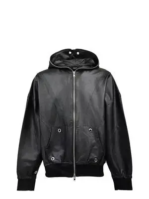 BREATH Coated Zip-up Hoodie - Black