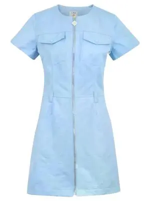 Casablanca Monogram-pattern Mini Dress - Blue
