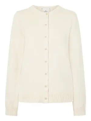 THE ELDER STATESMAN Nora Lite Ruth Cotton Cardigan - White