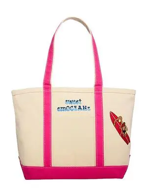 C.BONZ C. Bonz Surf Sweet Emoceans Large Canvas Tote Bag - Pink