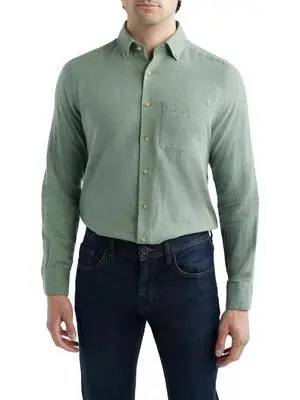 Scott Barber The Chambray Button-down Shirt - Agave