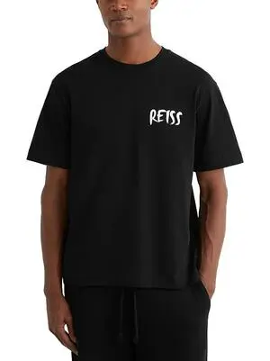 REISS Abbott Short Sleeve Oversized Printed Tee