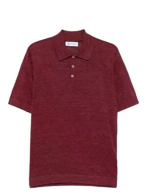 Brunello Cucinelli Buttoned Short-sleeve Polo Shirt - Red