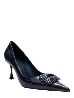 PROLOGUE SHOES Rebel Stiletto Pumps Navy Print