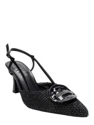 PROLOGUE SHOES Levia Woven Slingback Pumps Black