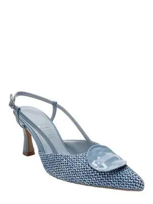 PROLOGUE SHOES Levia Woven Slingback Pumps Blue