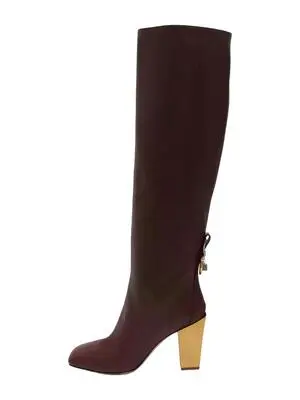 FERRAGAMO Leather Knee-length Boots - Red