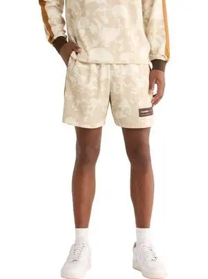 PLEASURES Skull Print Active Shorts - Ecru