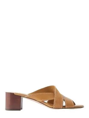 TOD'S Suede And Leather Mules Tan