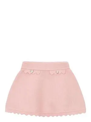 MAYORAL Knitted A-line Skirt With Scalloped Hem - Pink